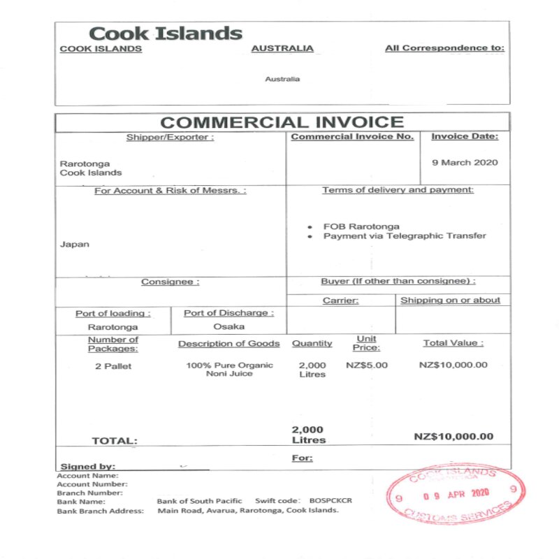 Cook Islands trade information portal import and export/import procedures