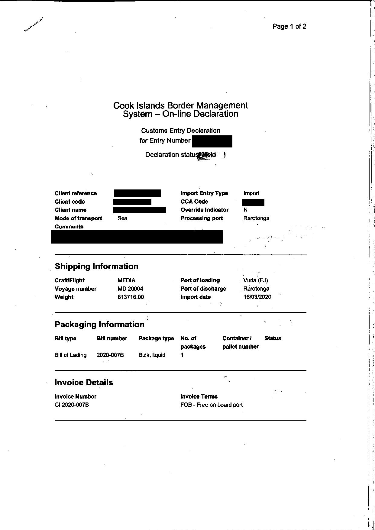 Cook Islands trade information portal import and export/import procedures